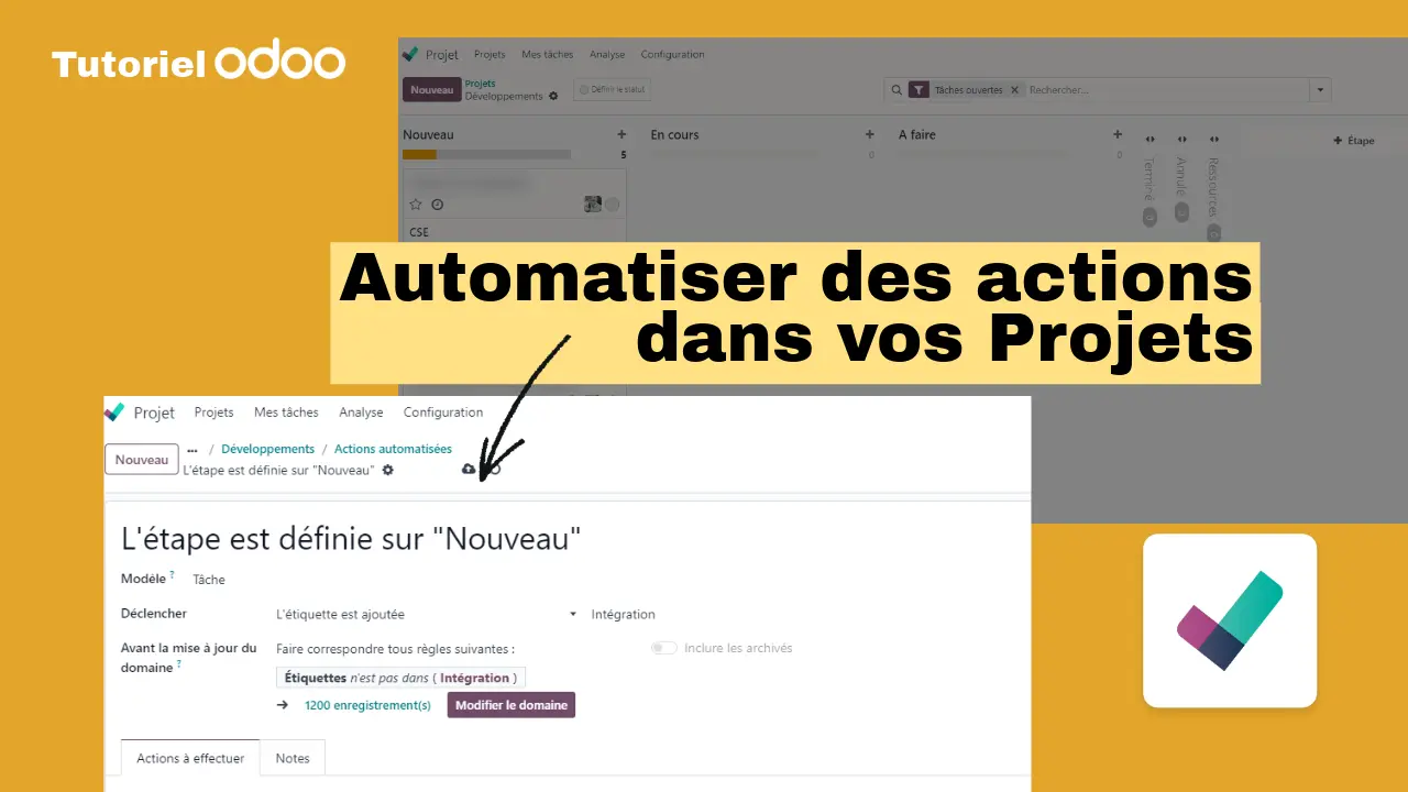 Automatisation dans le module Projet de Odoo
